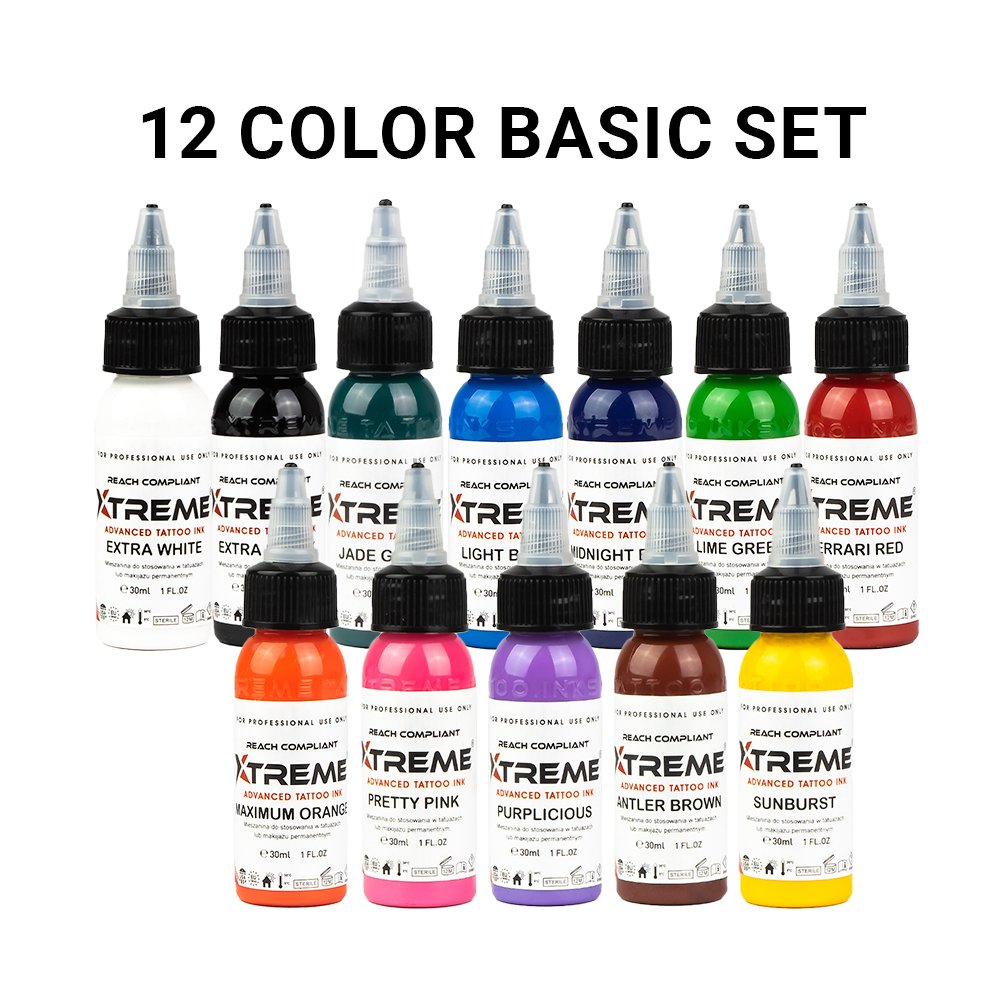 XTreme Ink - 12 COLOR SET - 12x30 ML - Xtreme Ink - Sets - Coldsteel